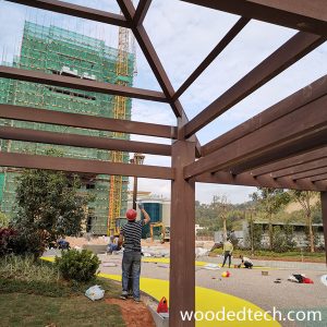 Green tunnel wood polymer installation system for innovative outdoor ...